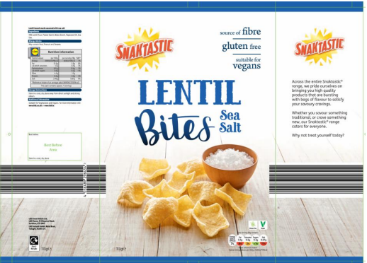 Gluten Alert - Lidl Snaktastic Lentil Bites Sea Salt | Anaphylaxis UK ...
